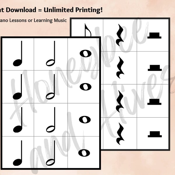 Piano Note Flash Card - Etsy