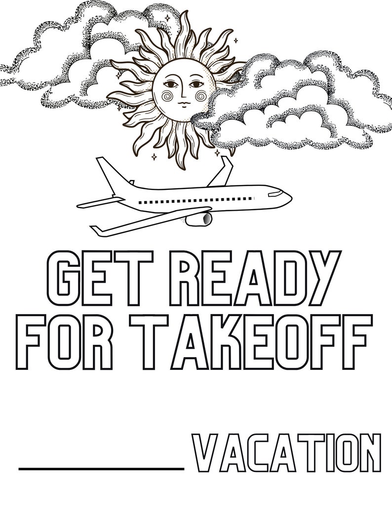 Coloring Book Ready for Take Off | Etsy