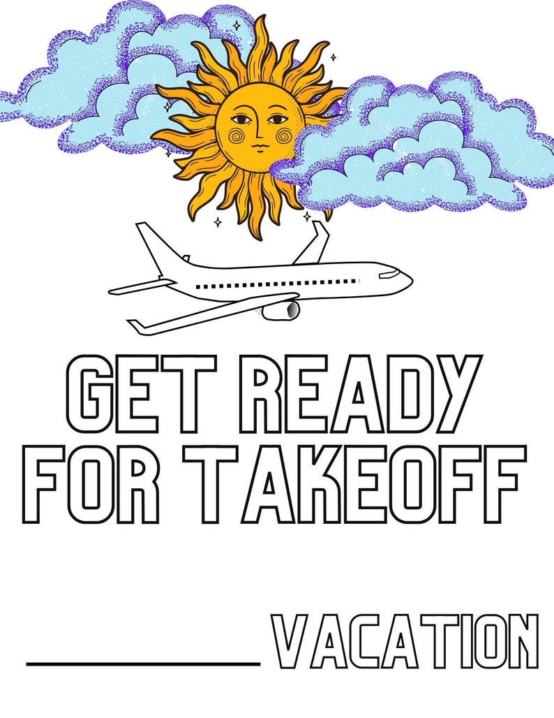 Coloring Book Ready for Take Off | Etsy
