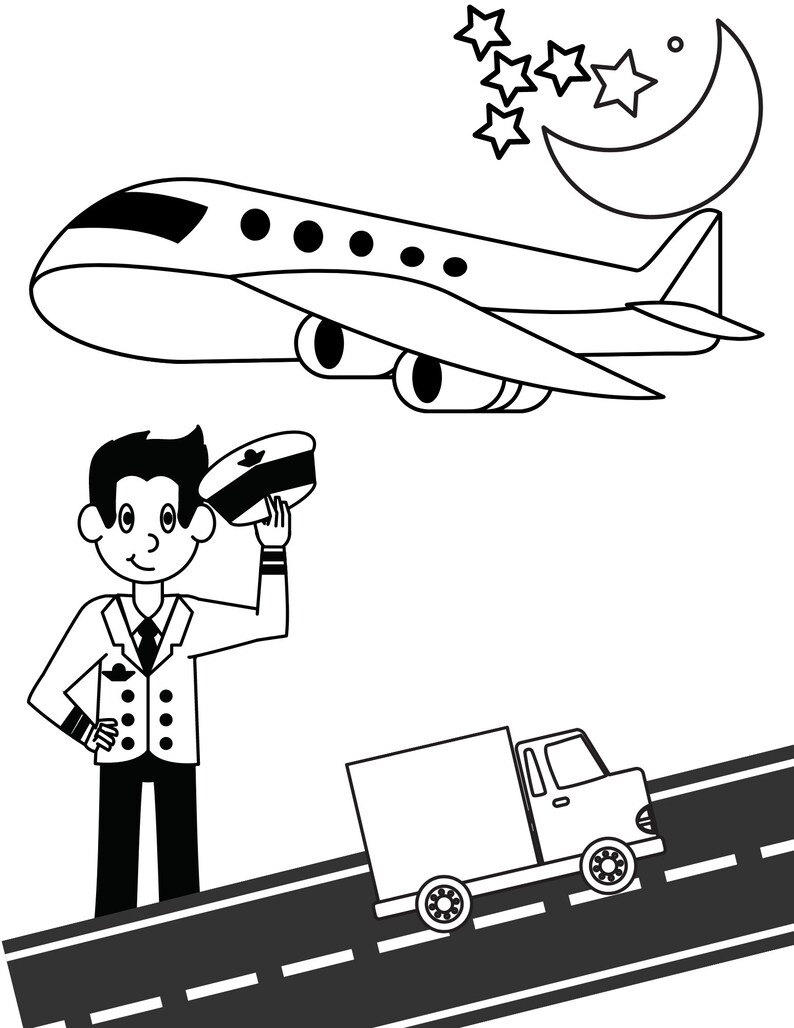 Coloring Book Ready for Take Off | Etsy