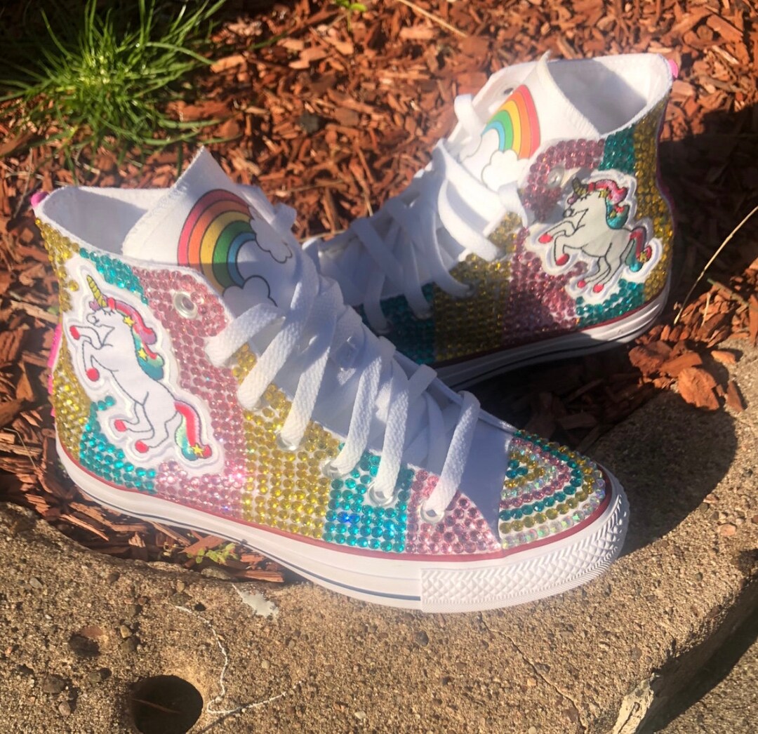 Custom Rainbow Uni Converse - Etsy
