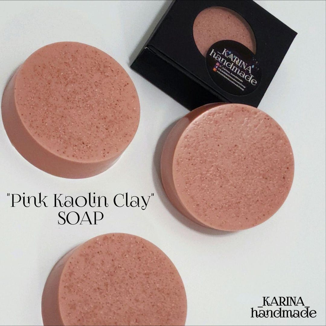 Pink Kaolin Clay Soap, Handmade, Natural, Clay Soap, Face and Body ...
