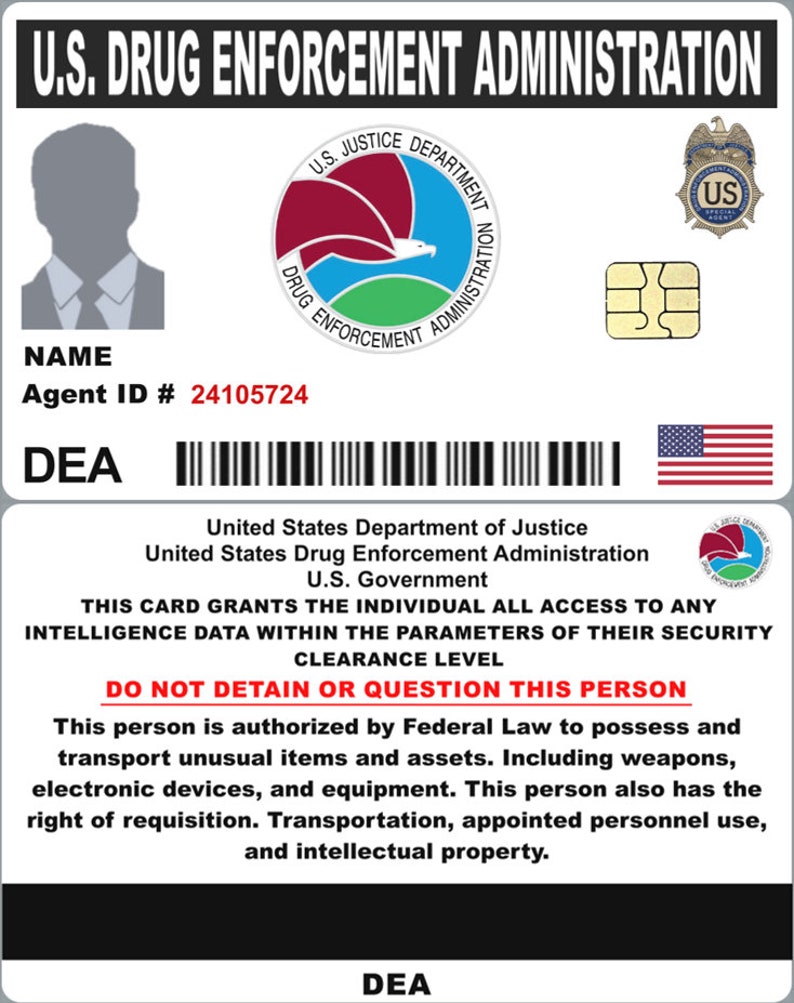 Fbi Atf Dea Collector Cards REAL CHIP. Ships Free in U.s.a. - Etsy