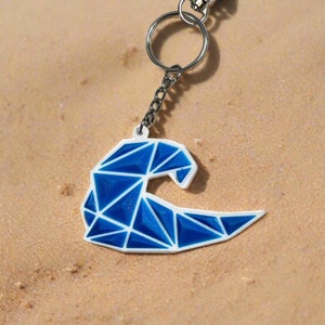 Personalized Geometric Wave Keyring – Custom Color Keychain, Unique Bag ...