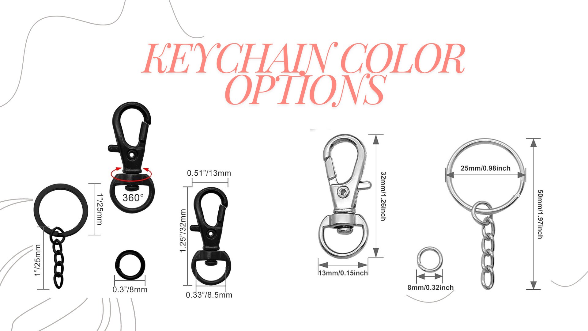 Personalized Geometric Wave Keyring – Custom Color Keychain, Unique Bag ...