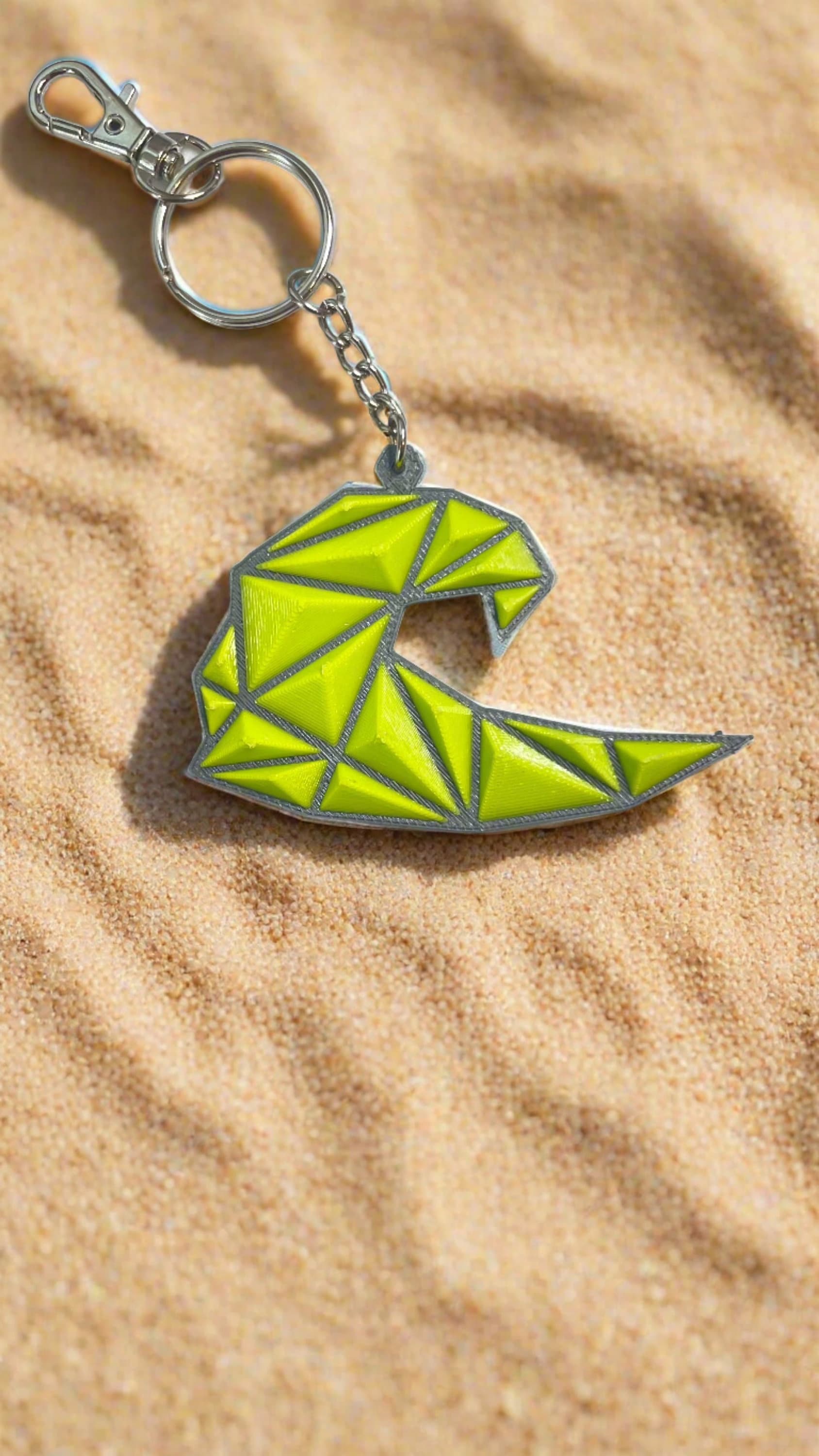 Personalized Geometric Wave Keyring – Custom Color Keychain, Unique Bag ...