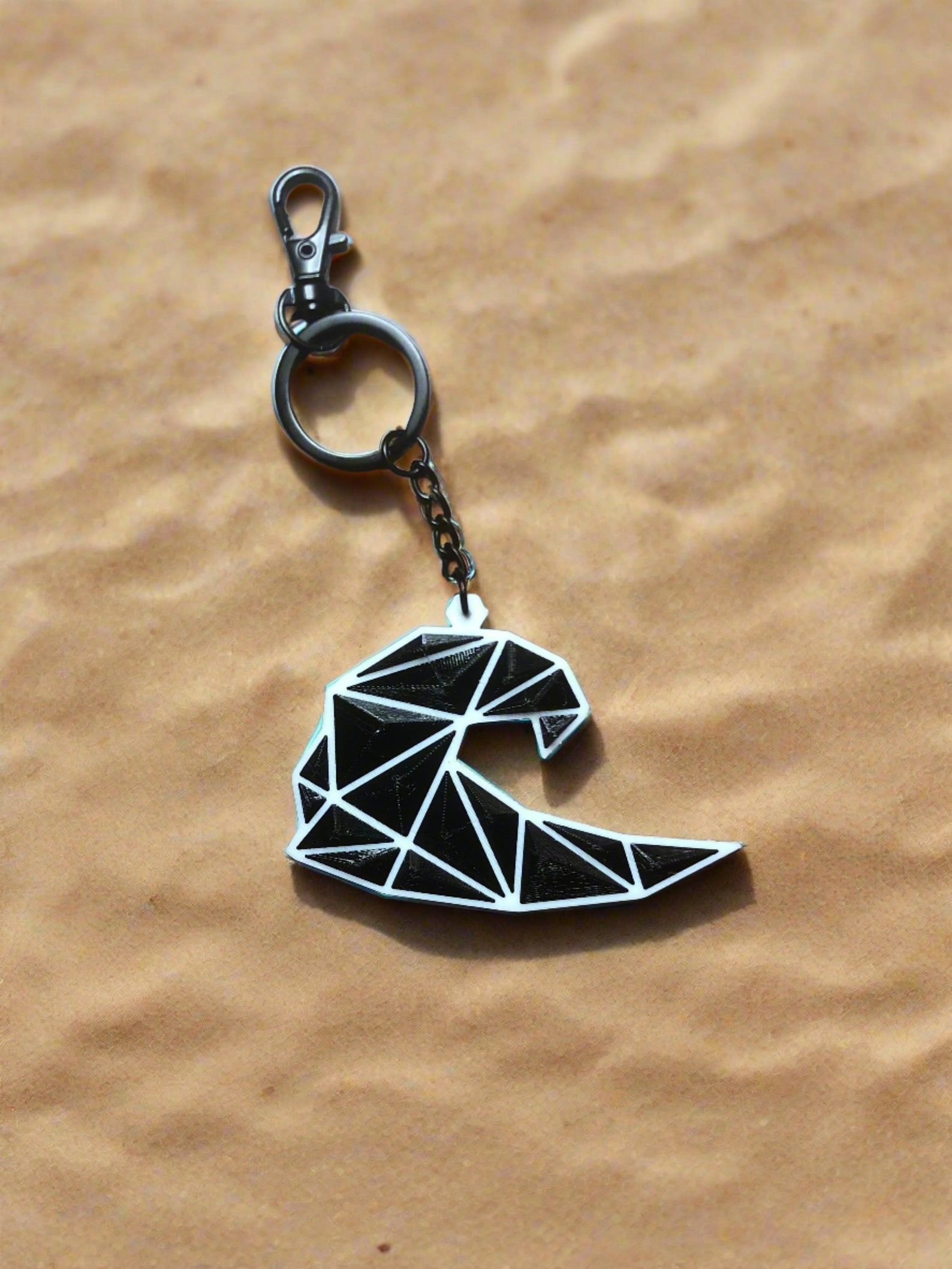 Personalized Geometric Wave Keyring – Custom Color Keychain, Unique Bag ...