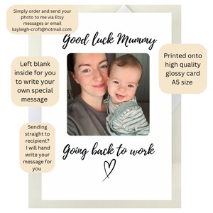 Back to Work After Maternity Leave Card, Good Luck Mummy Card, Return ...