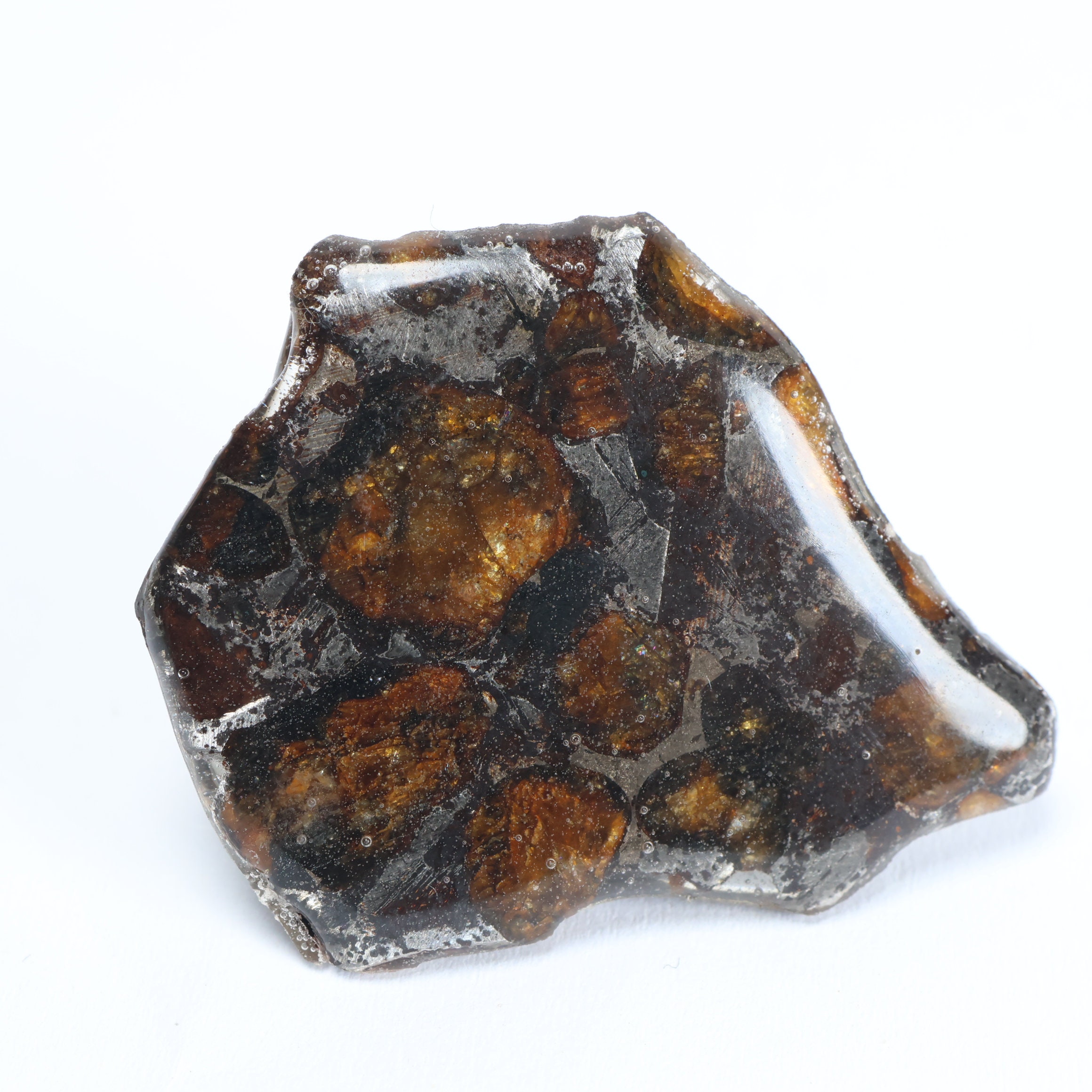 9g Kenya Pallasite Meteorite Slice , Natural Meteorite Slice, From ...