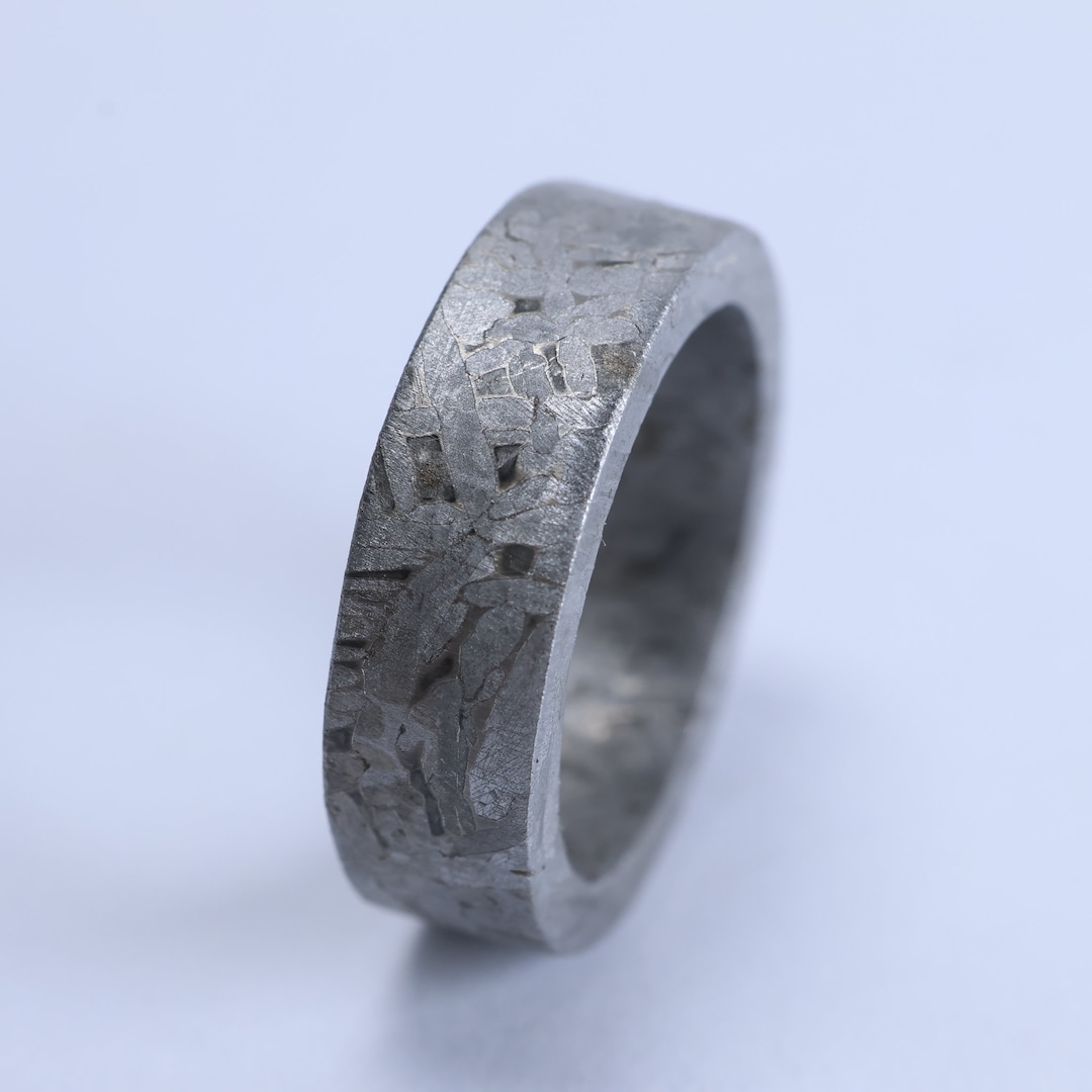 Meteorite Ring（us Size 7 1/2 Ring）natural Meteorite Carved Ring ...
