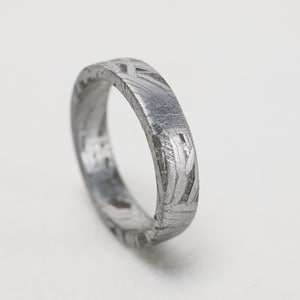 Natural Meteorite Carved Ring, Muonionalusta Meteorite Ring, Men's and ...