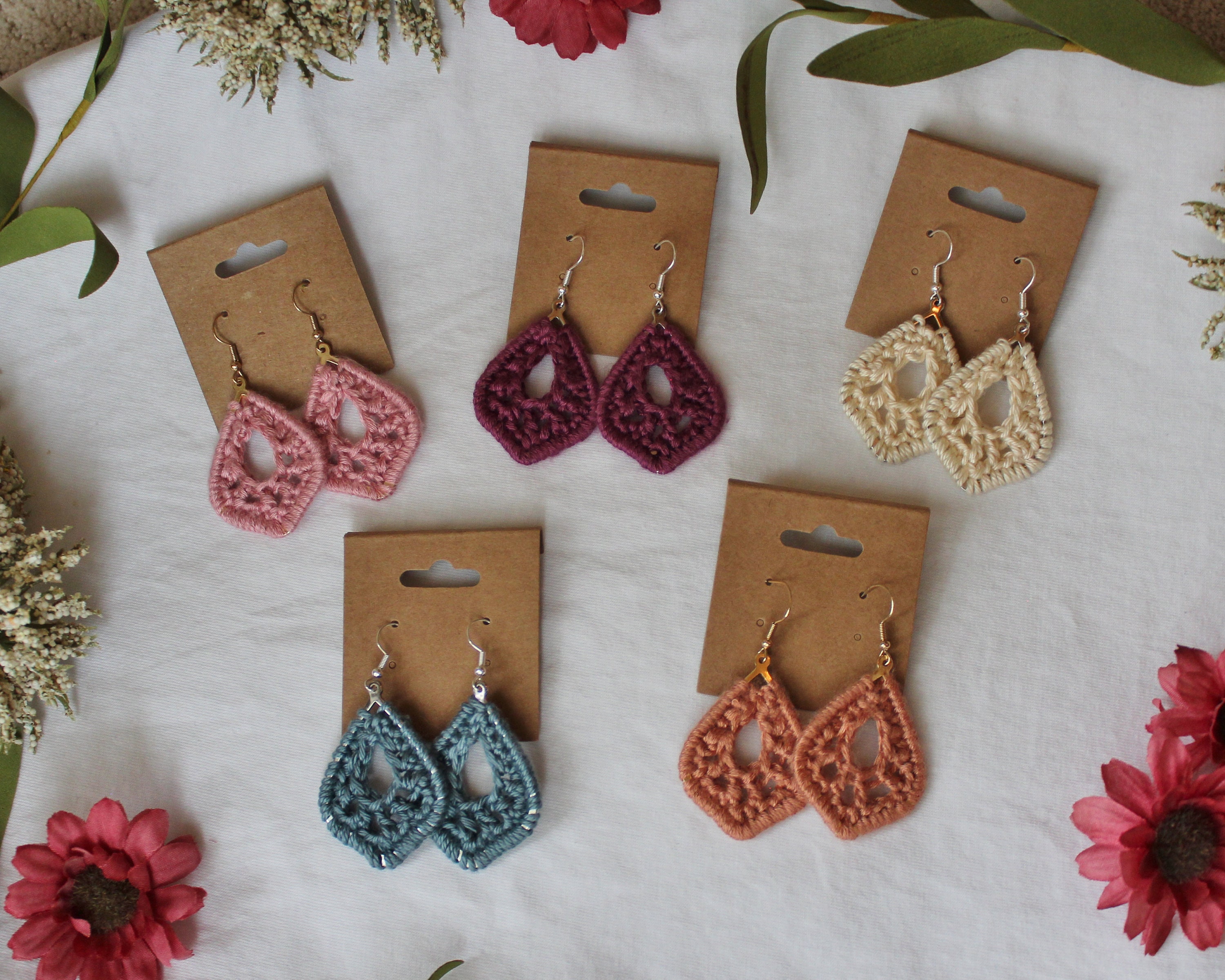 Crochet Earrings Teardrop - Etsy