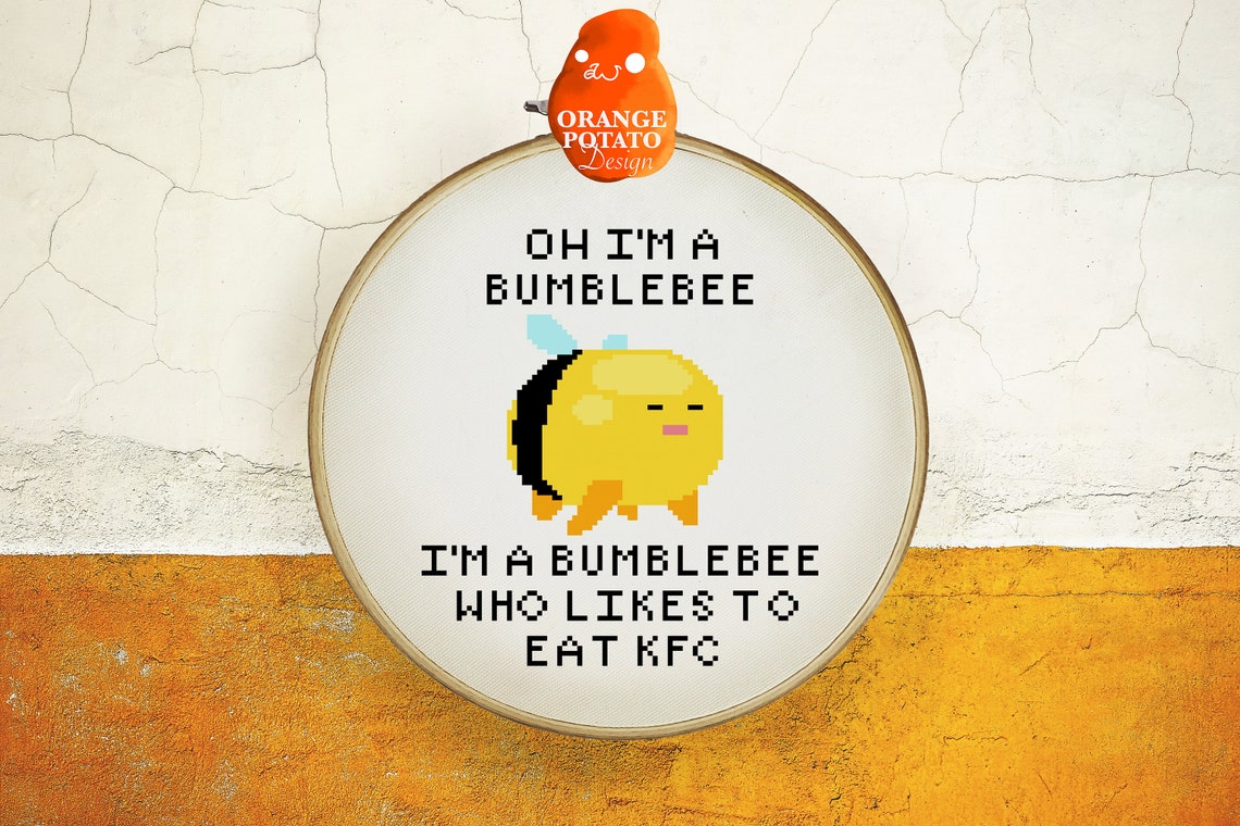 Oh I'm a Bumblebee, Tiktok Meme Counted Cross Stitch Pattern, Funny ...