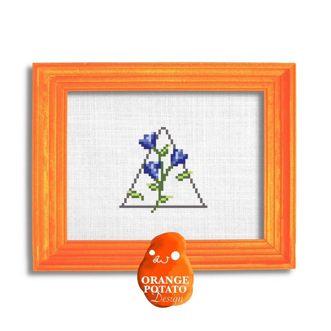 Digital Cross Stitch Pattern: Simple Tiny Blue Flower Xstitch Chart ...