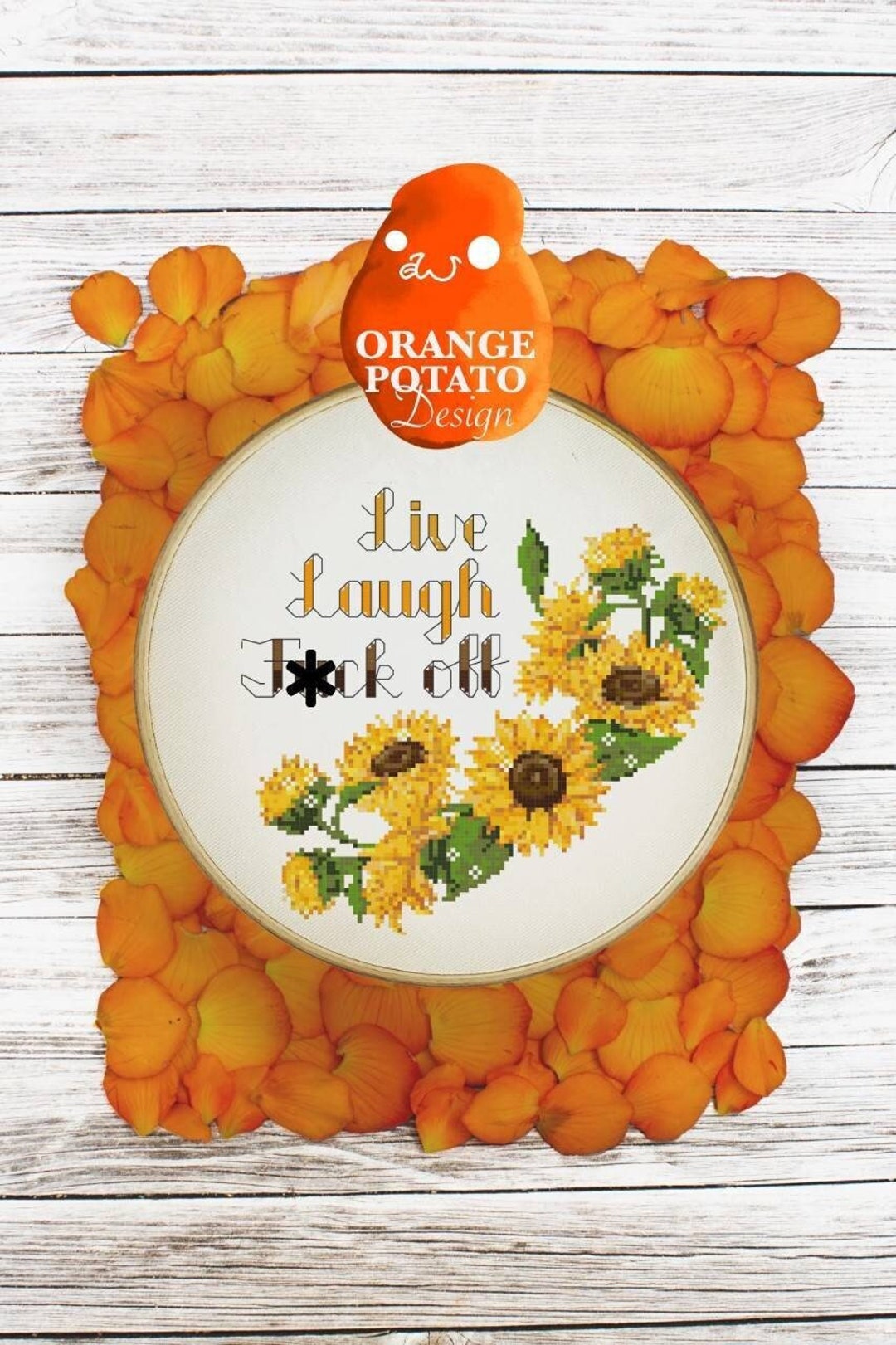 Cross Stitch Pattern - Live Laugh F*CK Off, Snarky Modern Counted ...