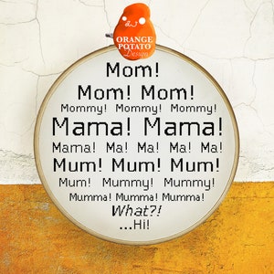 Mom Mommy Mama Ma Mum Mummy Mumma, Counted Cross Stitch Pattern ...
