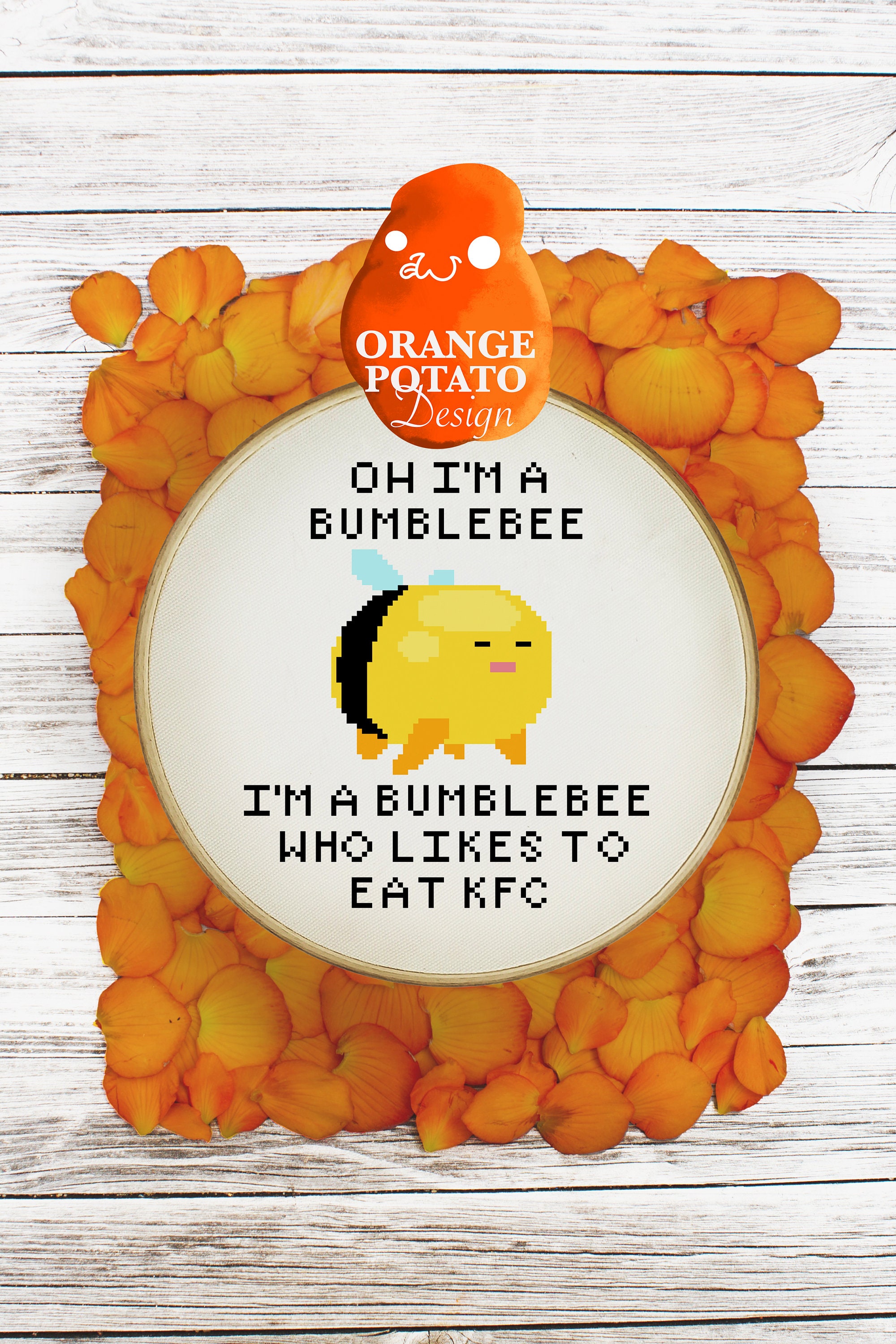 Oh I'm a Bumblebee, Tiktok Meme Counted Cross Stitch Pattern, Funny ...