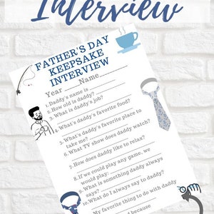 Father's Day Keepsake Interview Printable Fathers Day Printable ...