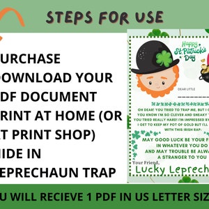 St Patricks Day Lucky Leprechaun Letter Shamrock Irish Leprechaun Trap ...