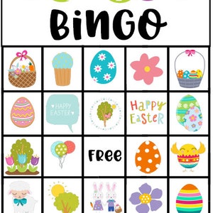 Easter Bingo Game Printable Easter Bingo, Printable Easter Games ...