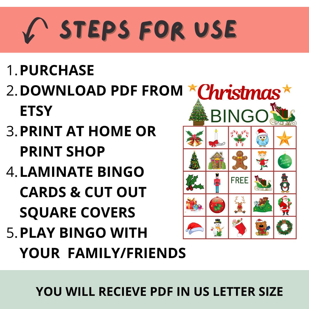 Christmas Bingo Cards - Printable Christmas Games, Christmas Printable ...