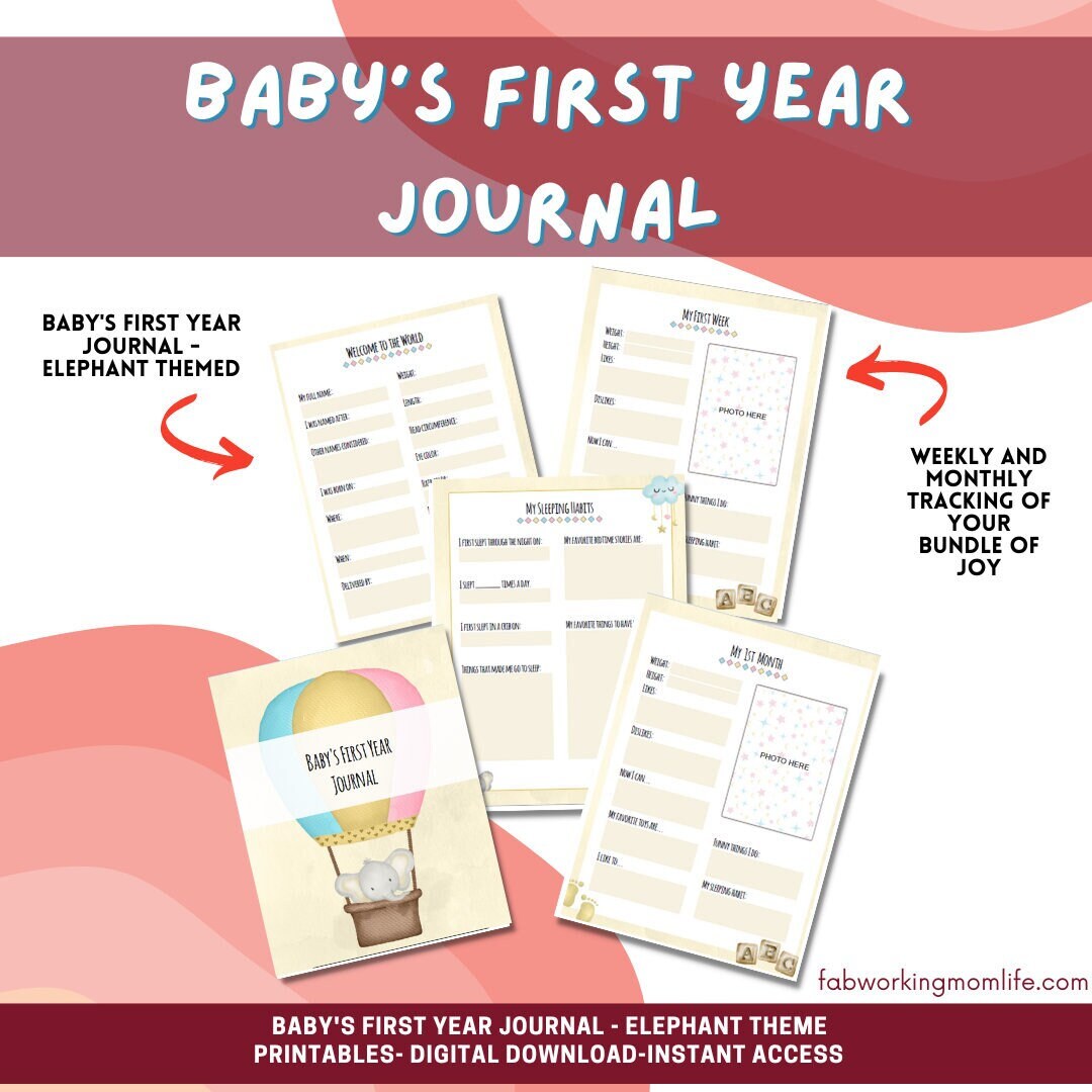 Baby Book Baby Journal First Year Baby Memory Book Baby Milestone Book ...