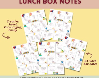 Printable Lunch Box Notes for Kids: Encouragement Cards (PDF) - Etsy