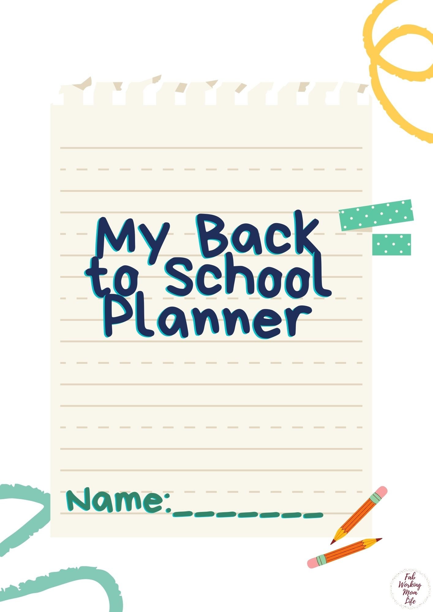 Back to School Planner for Kids Printable Homework Checklist Before ...