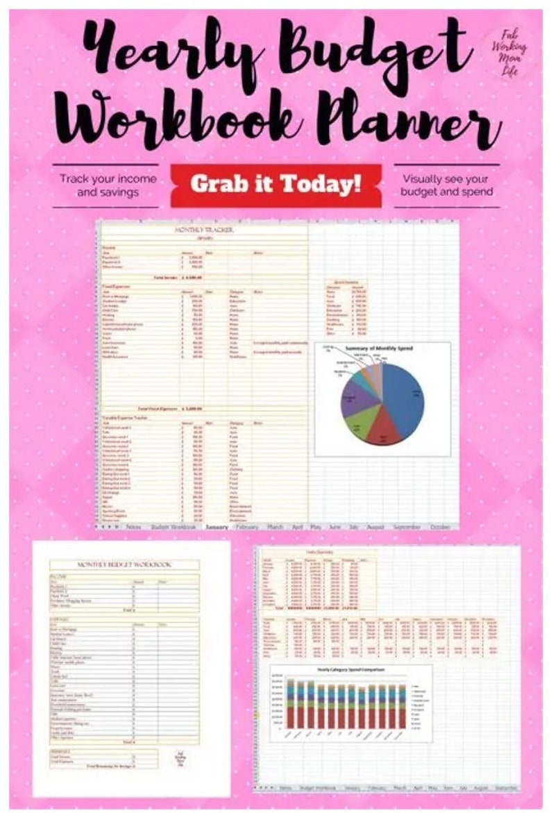 Wealth Planner Finance Tracker Annual Budget Workbook Monthly Budget ...
