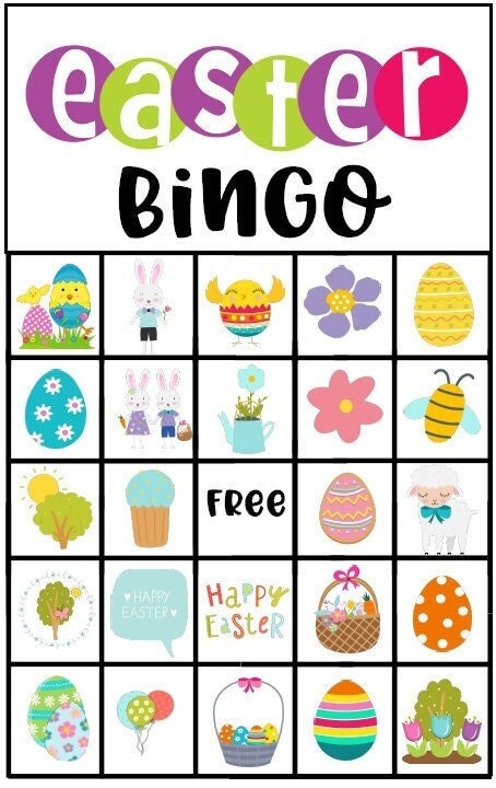 Easter Bingo Game Printable Easter Bingo, Printable Easter Games ...
