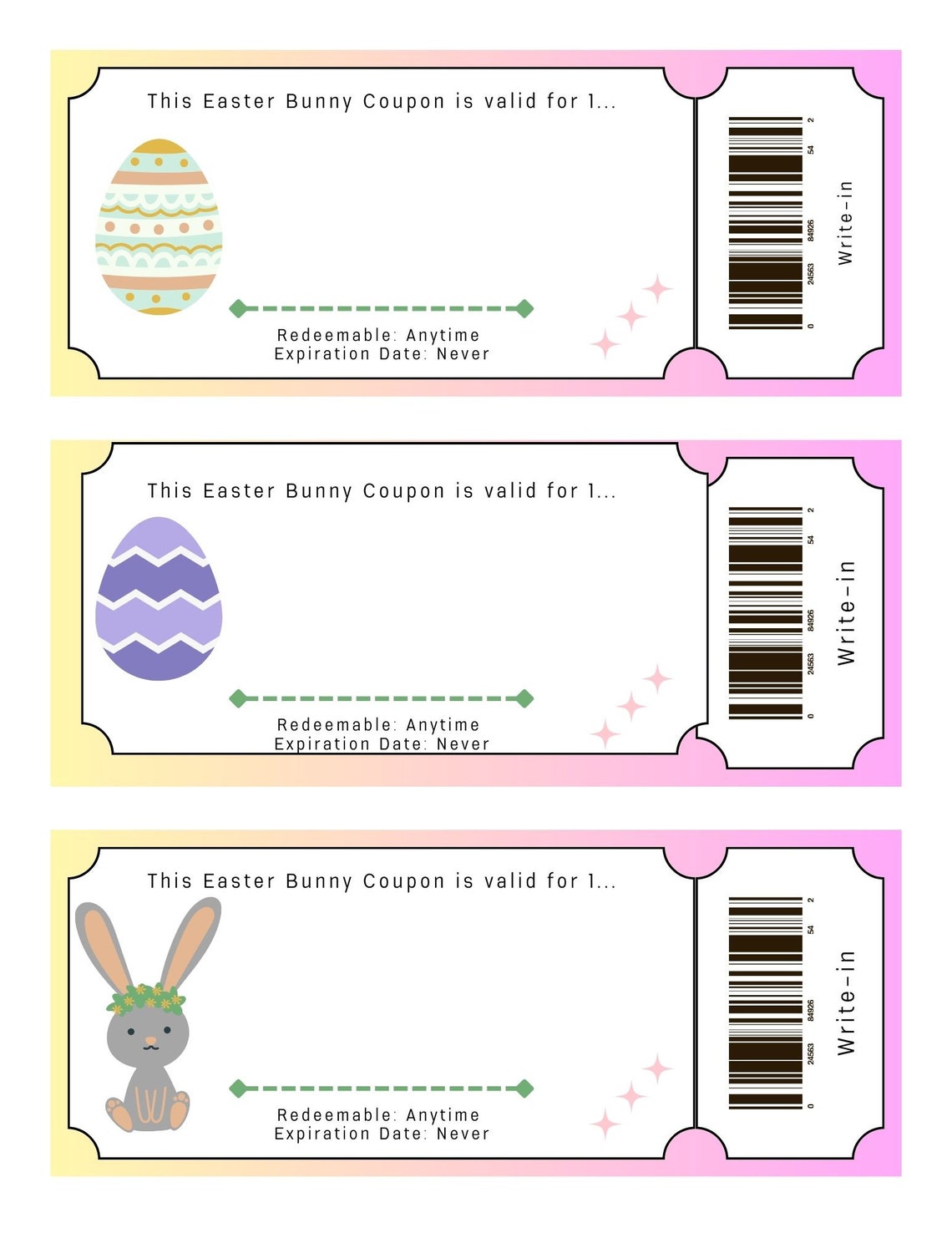 Easter Egg Filler Coupons, Easter Egg Coupons, Non Candy Easter Egg ...