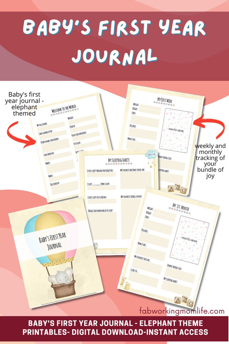 Baby Book Baby Journal First Year Baby Memory Book Baby Milestone Book ...