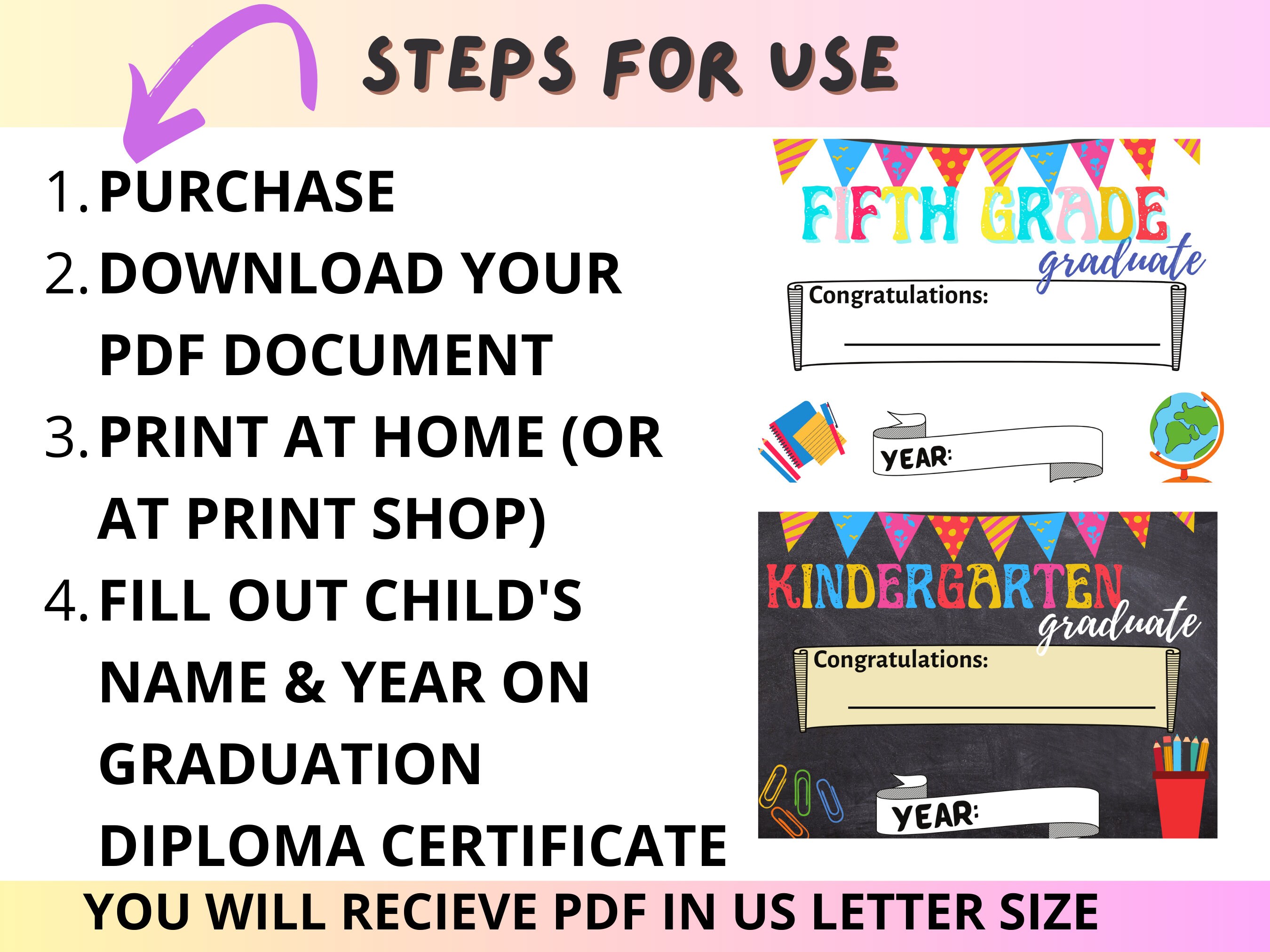 Graduation Diploma Printable Graduation Certificate Chalkboard ...