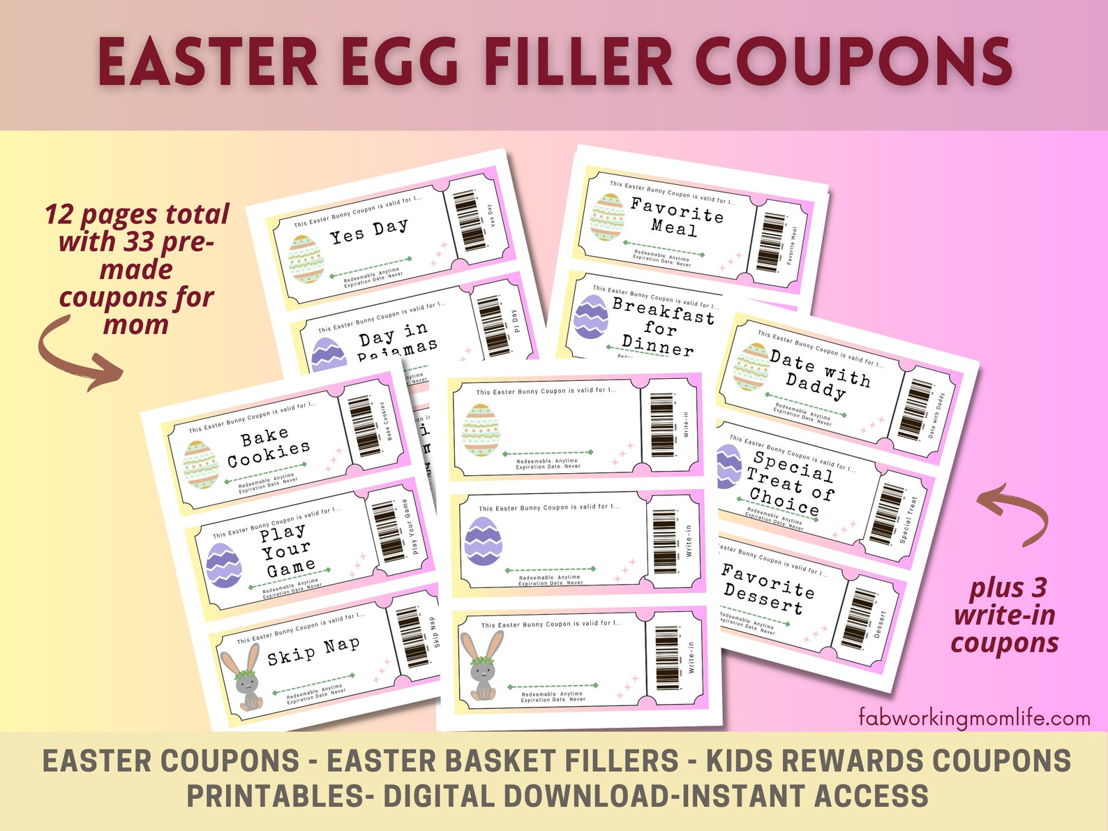 Easter Egg Filler Coupons, Easter Egg Coupons, Non Candy Easter Egg ...
