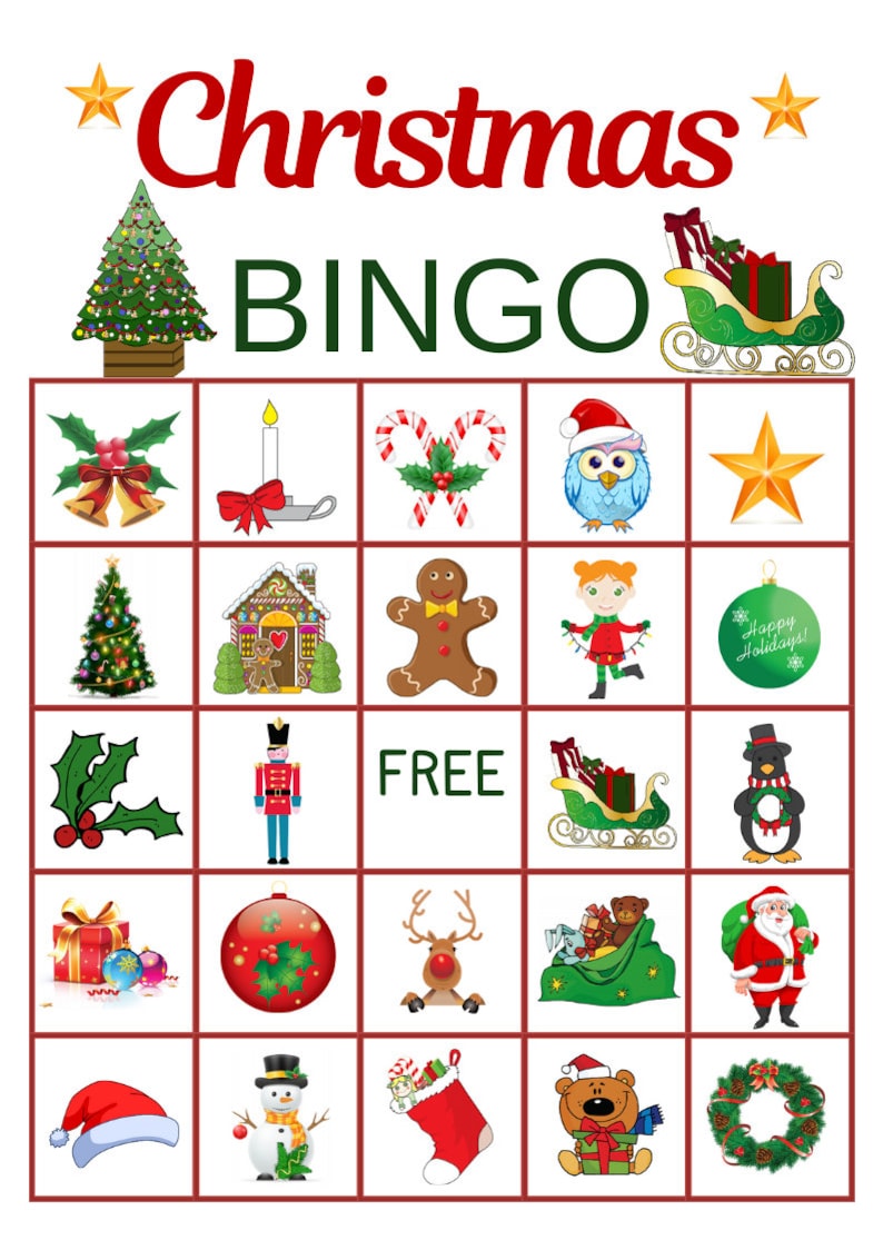 Christmas Bingo Cards - Printable Christmas Games, Christmas Printable ...