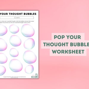 Pop Your Thought Bubbles Worksheet for Kids. Mental Health Printable ...
