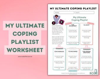 Ultimate Coping Playlist Worksheet - Etsy