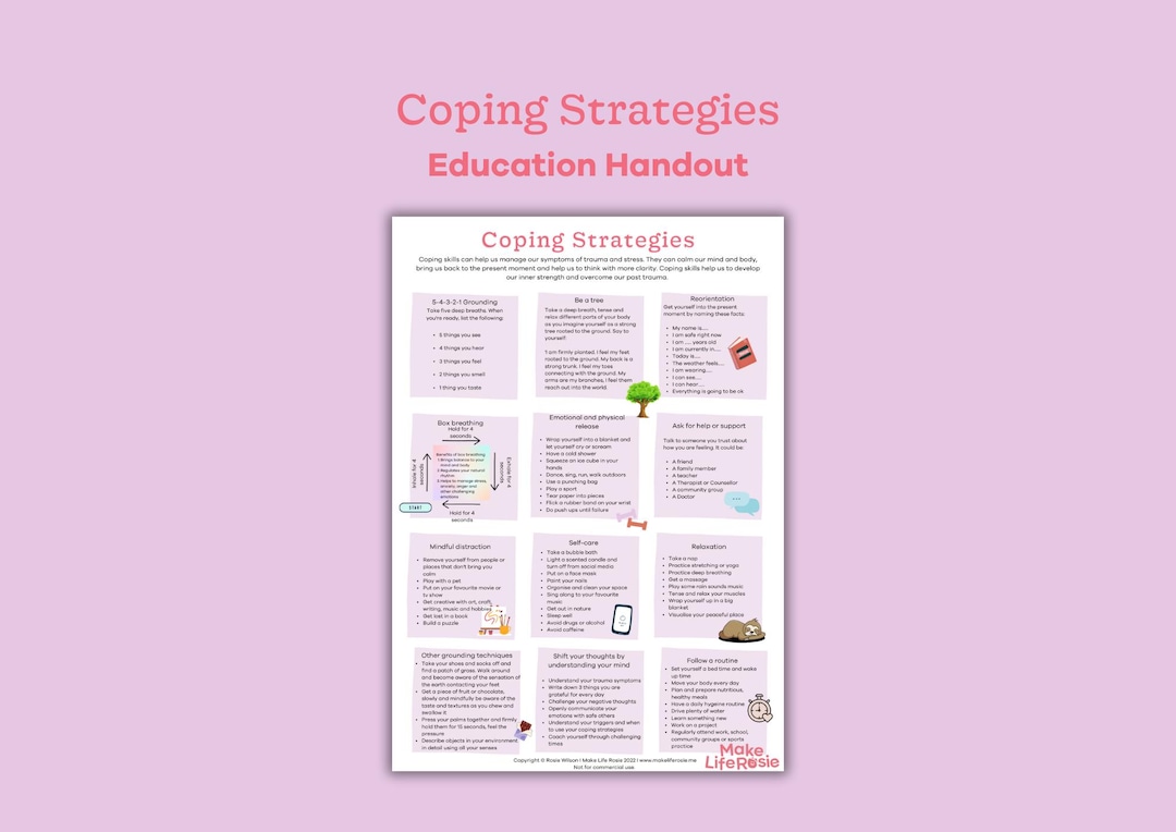 Coping Strategies for Teens Handout. Mental Health Printable, Therapy ...