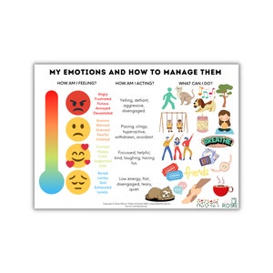 My Emotions and How to Manage Them Handout. Mental Health Printable ...