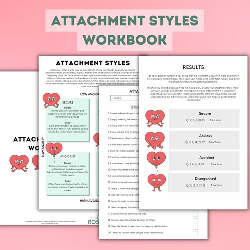 Attachment Styles Workbook. Mental Health Printable Therapy - Etsy