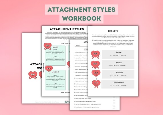 Attachment Styles Workbook. Mental Health Printable Therapy - Etsy UK