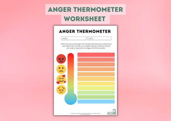 Anger Thermometer Worksheet for Kids. Mental Health Printable - Etsy Canada