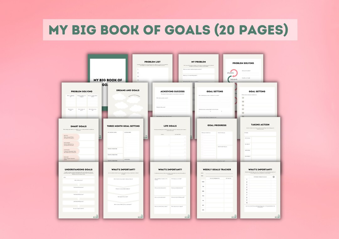 My Big Book of Goals 20 Pages - Etsy