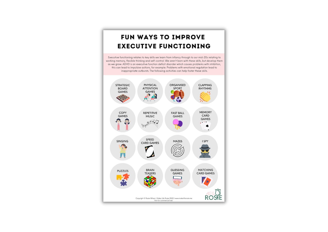 ADHD an Improving Executive Functioning Handout for Teens. Mental ...