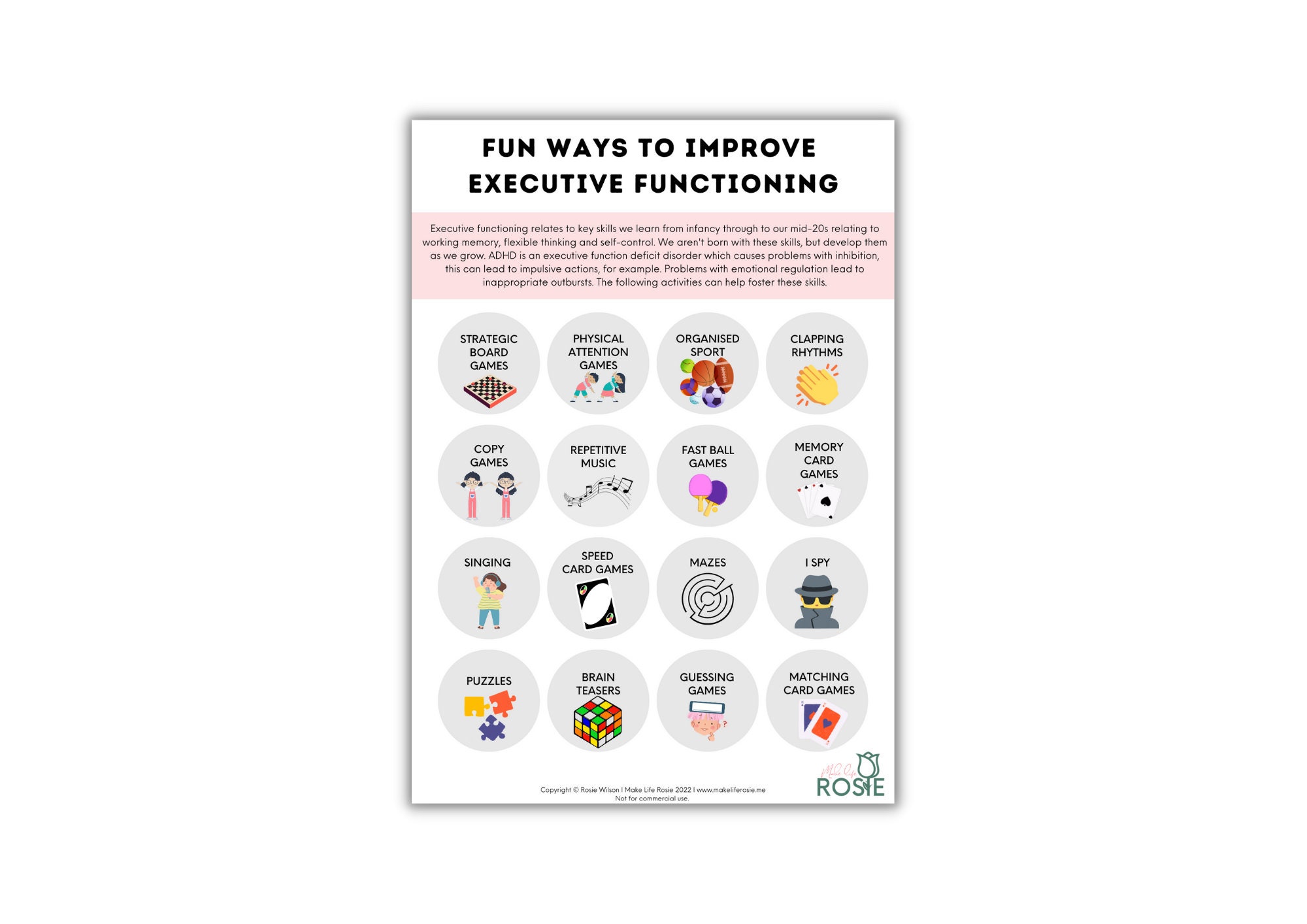 ADHD an Improving Executive Functioning Handout for Teens. Mental ...