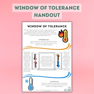 Window of Tolerance Handout for Teens. Mental Health Printable, Therapy ...