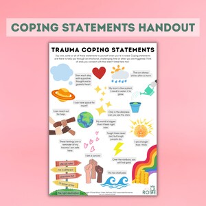 Trauma Coping Statements for Teens Handout. Mental Health Printable ...