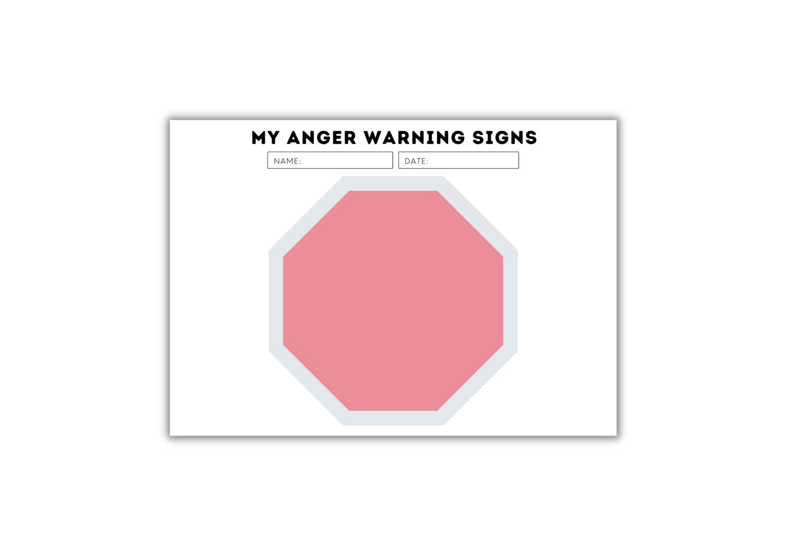My Anger Warning Signs Worksheet for Teens and Kids. Mental Health ...