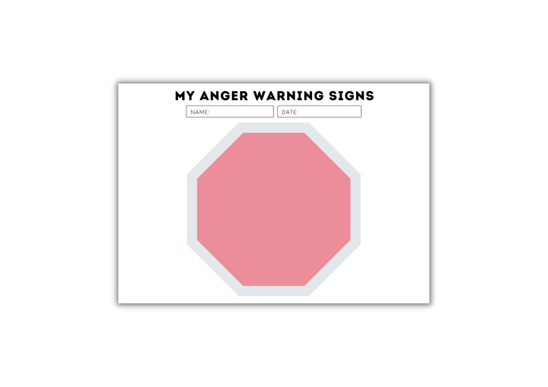 My Anger Warning Signs Worksheet for Teens and Kids. Mental Health ...