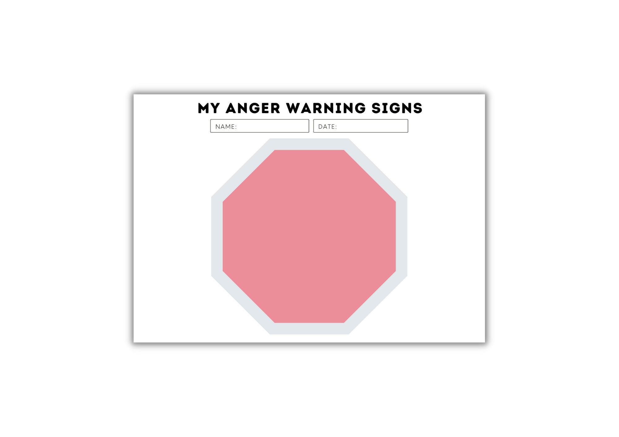 My Anger Warning Signs Worksheet for Teens and Kids. Mental Health ...